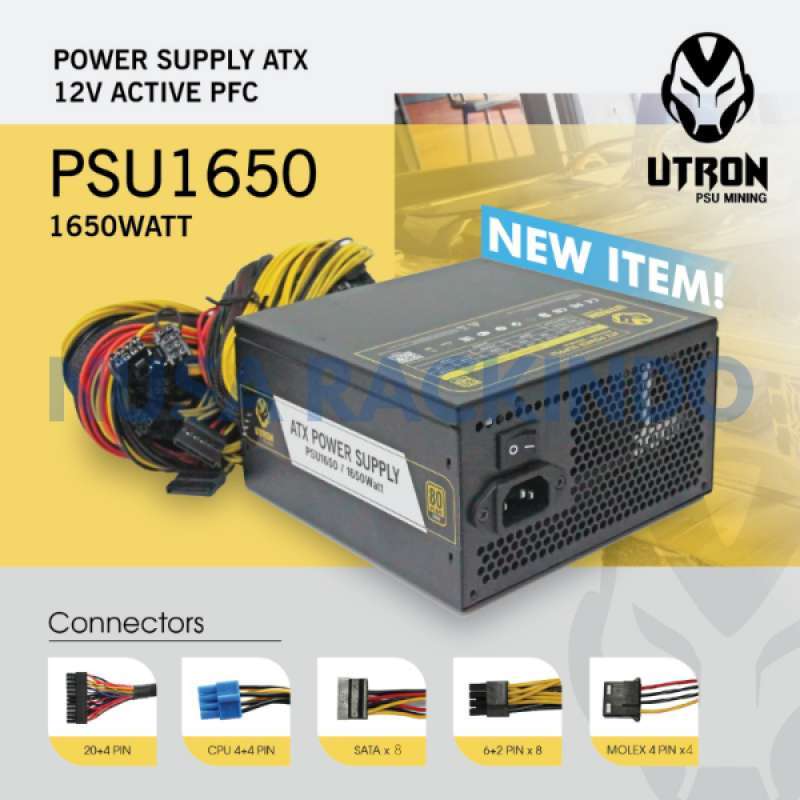 Jual PSU MINING 1650WATT ATX - 12V ACTIVE PFC UTRON 80+ GOLD di Seller ...