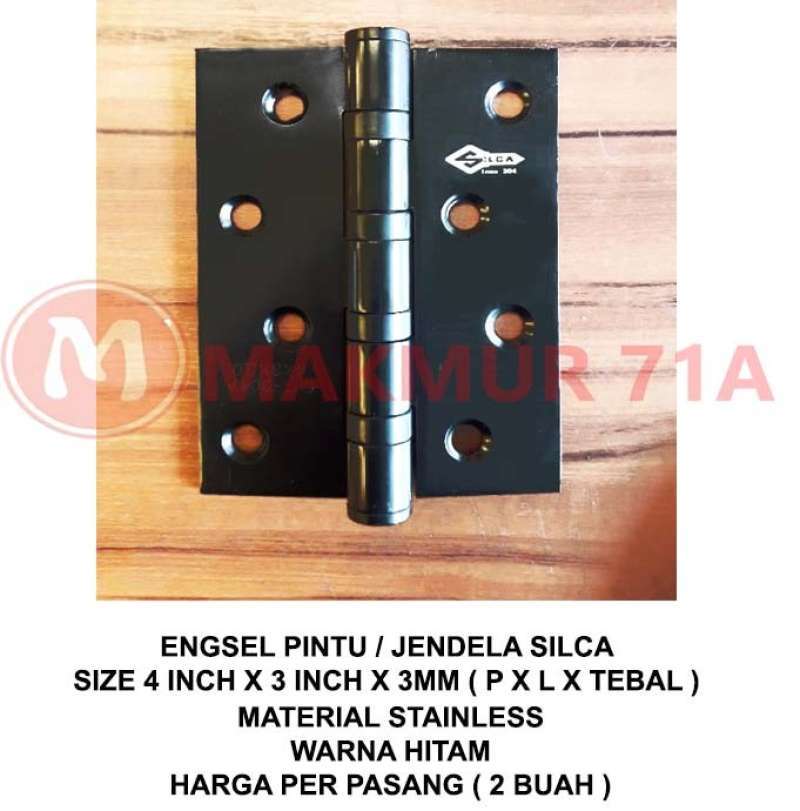 Promo Hinges / Engsel Pintu Atau Jendela Silca 4 Inch Hitam Black ...