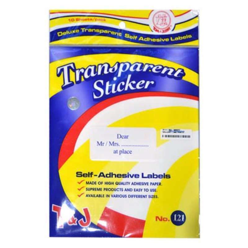 Jual [ PAD ] Transparent Sticker / Label Nama Undangan - T&J No. 103 ...