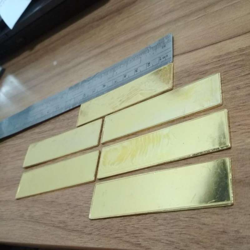 Jual Papan Nama Dada Name Tag Kuningan Polos 20mm x 80mm tebal bagus di ...