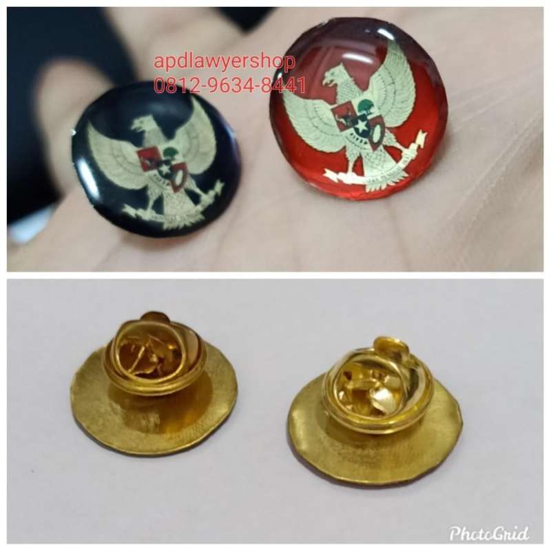 Jual Pin Garuda Bulat Pin Burung Garuda Bulat 2cm plus paku kupu-kupu ...
