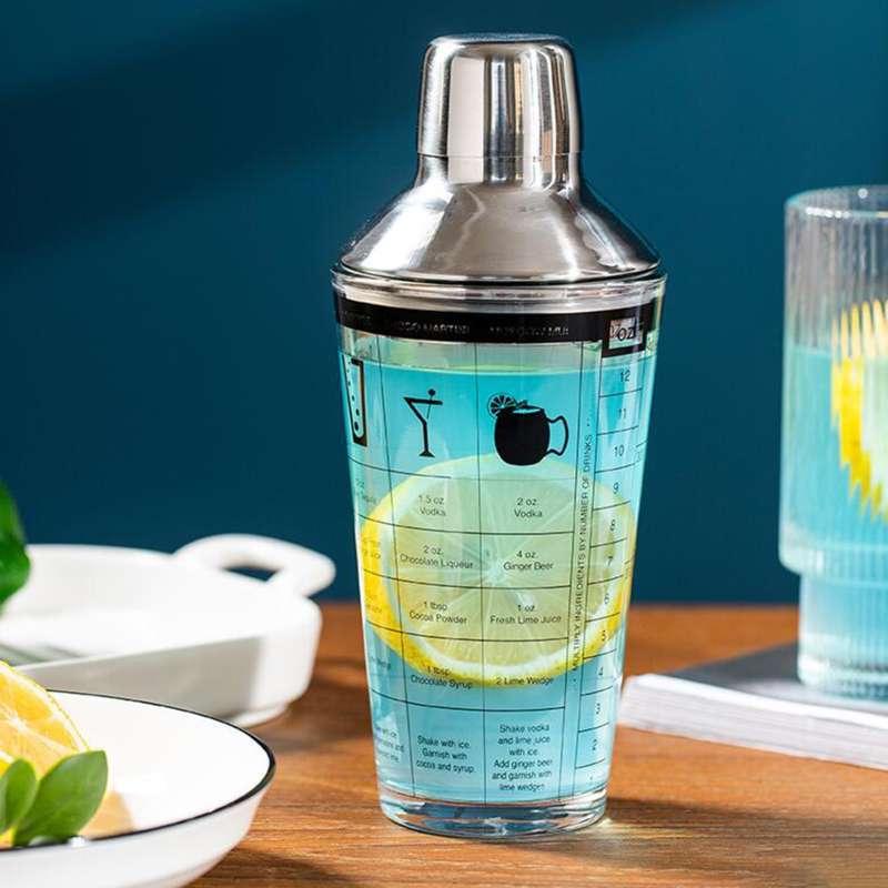 Jual 400ML Cocktail Shaker Large Capacity Three-stage Design Double ...