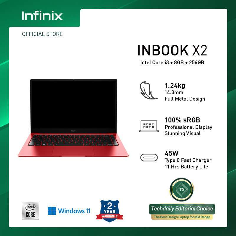 Jual Infinix Inbook X2 Notebook - Red ( I3-1005g1 / 8gb / 256gb Ssd ...