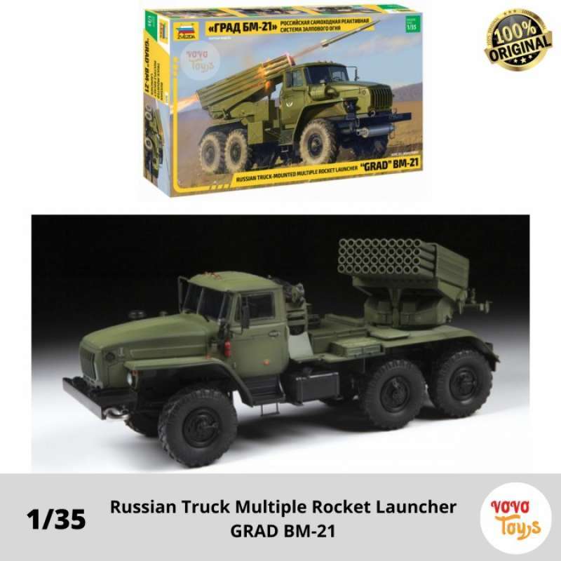 Jual Model Kits Military Truck Russian Rocket Launcher Grad Bm-21 By ...