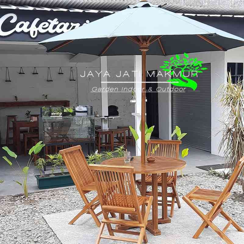 Jual Meja Payung Cafe Tenda Payung Kafe Taman Outdoor Set Santai Kayu ...