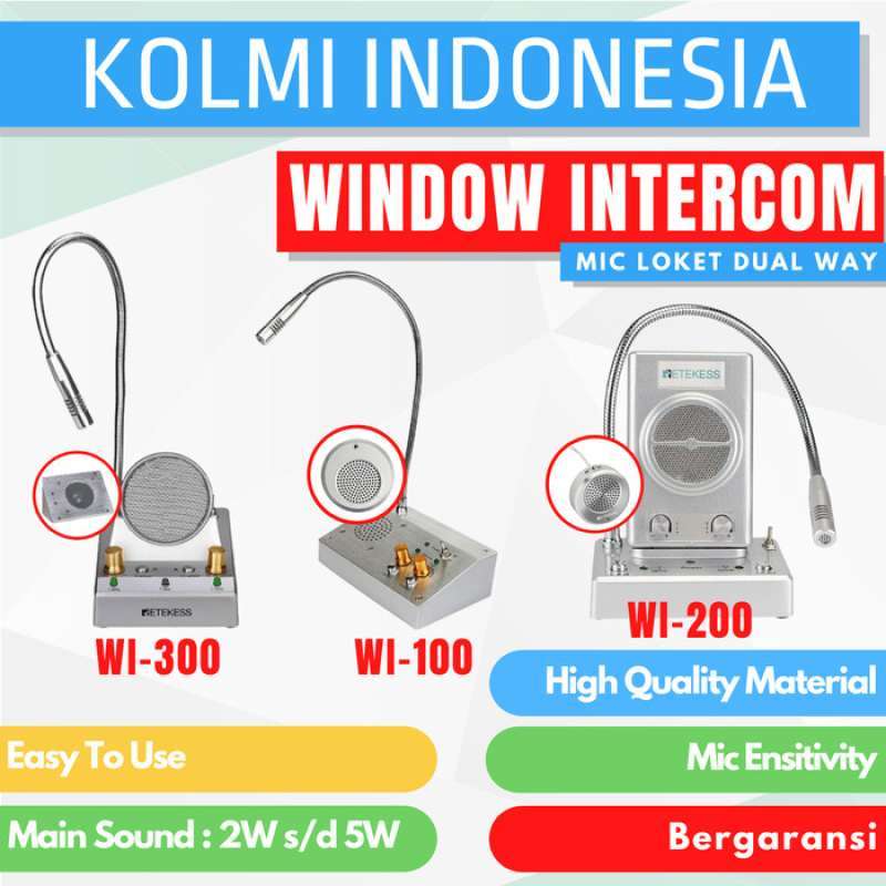 Promo Kolmi Dual Way Window Counter Intercom - Mic Loket 2 Arah - Wi ...