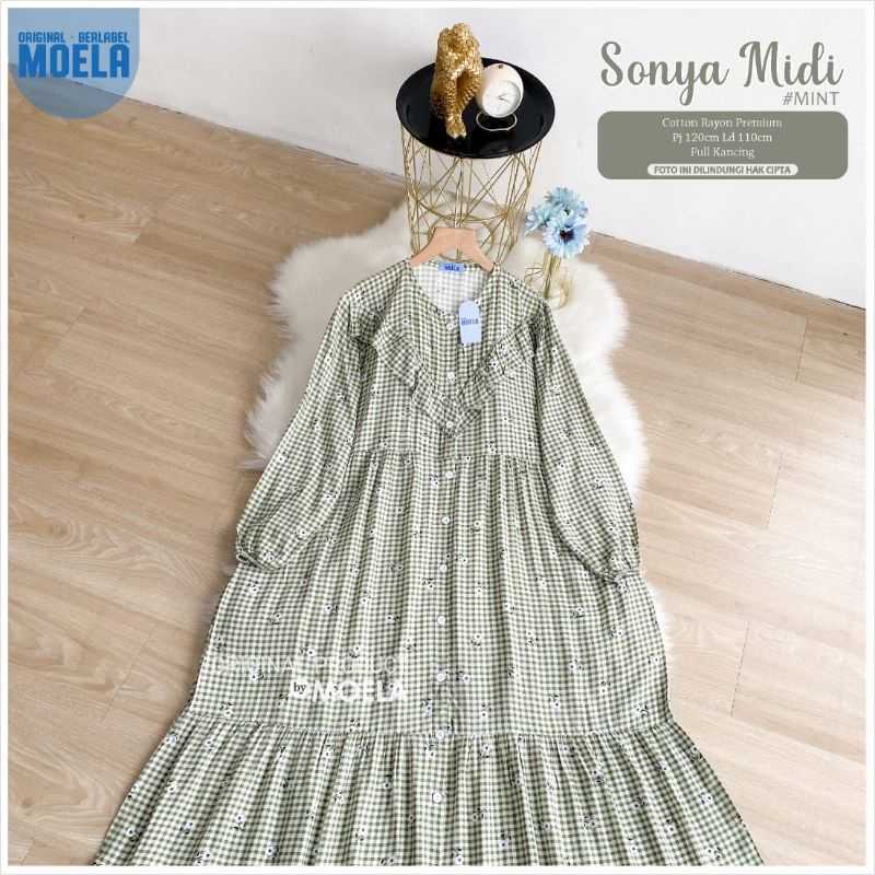 Jual SONYA MIDI DRESS MOTIF BY MOELA LD 110 XXL OUTFIT REMAJA MUSLIM WANITA BAJU GAMIS TERBARU ...
