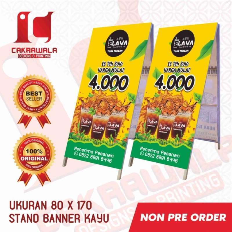 Jual STAND BANNER KAYU UKURAN 80 X 170 - STAND BANNER RANGKA KAYU ...