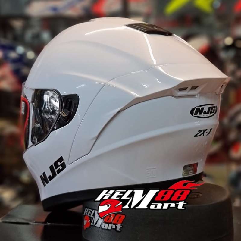 Promo Njs Zx-1 Solid White Helm Full Face Helm Njs Zx1 - Xl Putih ...