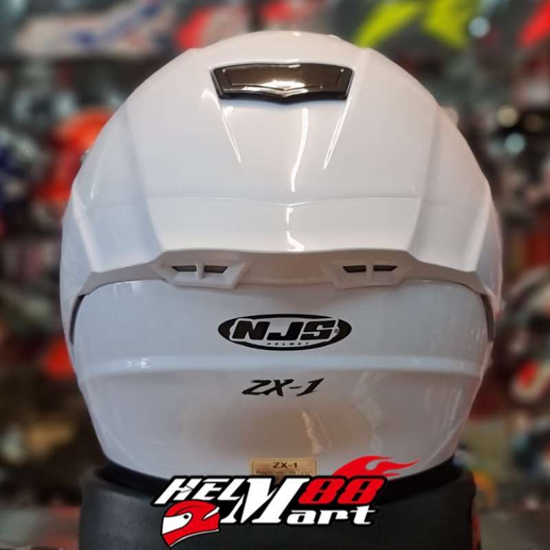 Promo Njs Zx-1 Solid White Helm Full Face Helm Njs Zx1 - Xl Putih ...