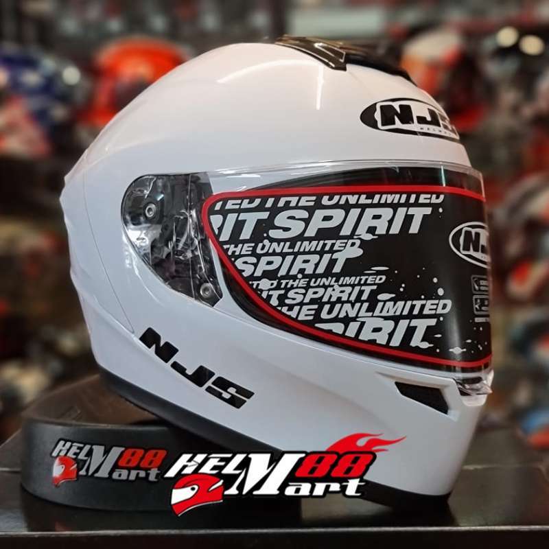 Promo Njs Zx-1 Solid White Helm Full Face Helm Njs Zx1 - Xl Putih ...