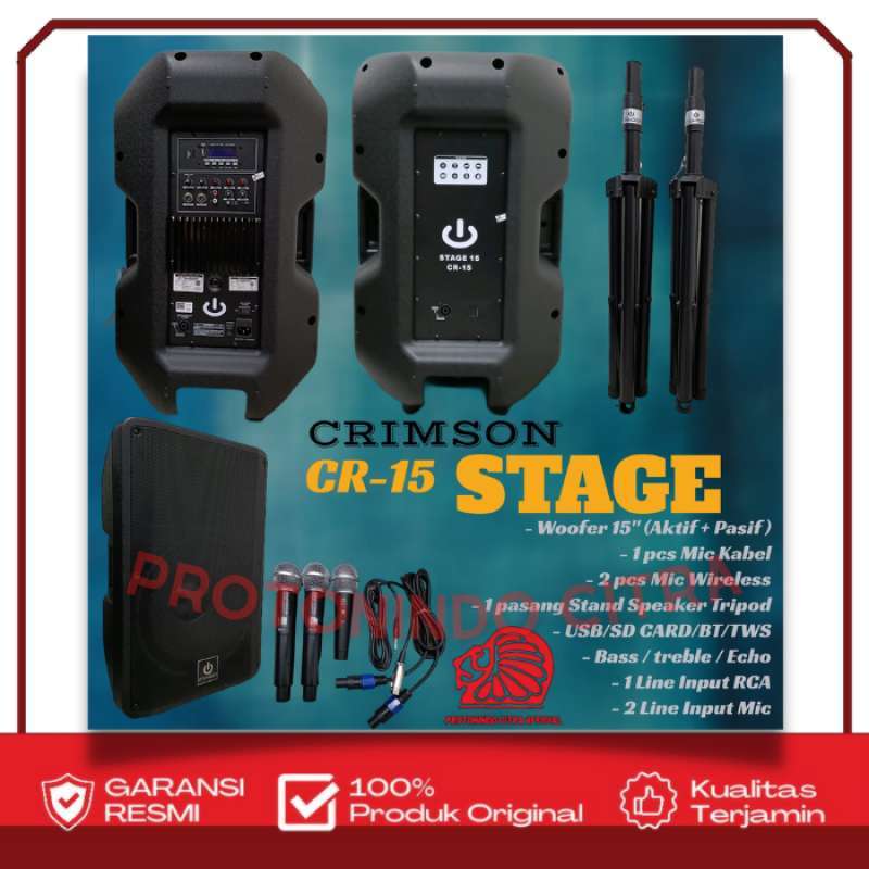 Jual SPEAKER STAGE AKTIF + PASIF 15 INCH CRIMSON CR-15 di Seller Protonindo Citra - Genteng ...