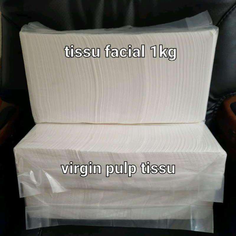 Jual 1 Bal/dus Tissue/ Tisue Facial Polos Kiloan. Tisue Virgin Pulp 1kg ...