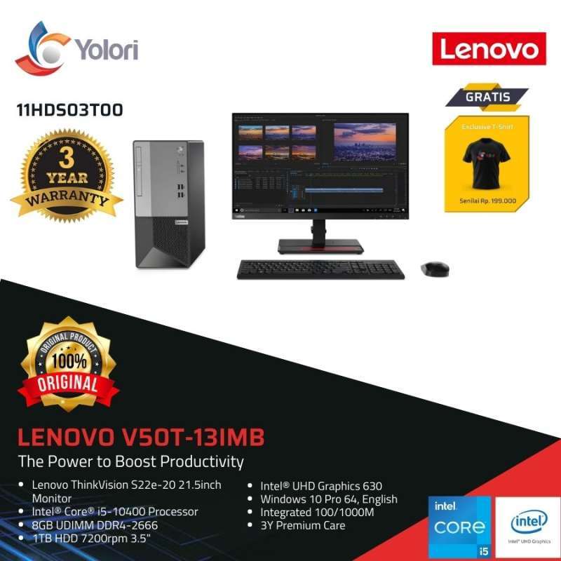 Jual Lenovo V50t-13IMB [i5-10400, 8GB, 1TB, Intel® UHD Graphics 630 ...