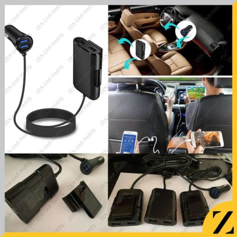Promo Casan Mobil 4 Port Extender Car Charger 4 USB Quick Charger ...