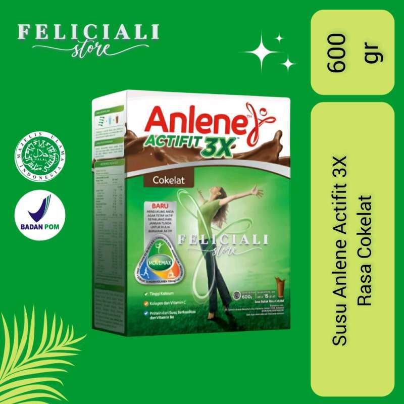 Jual Anlene Actifit 3X Susu Bubuk Rasa Cokelat Nutrisi Tulang, Sendi ...
