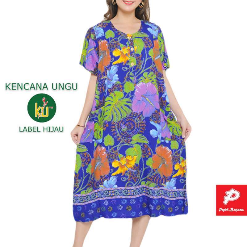 Promo Pojok Busana Daster Kencana Ungu Label Hijau Wanita Batik Kantong ...