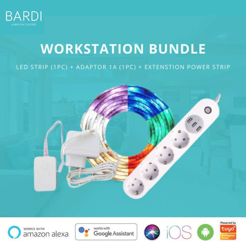 Promo Bardi smart WORKSTATION Bundle Smart LED Strip,Adaptor 1a,Power ...