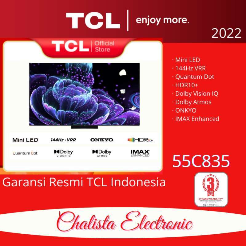 Promo Tcl 55c835 (2022) Mini Led 55 Inch Uhd 4k Smart Google Tv Onkyo Atmos Diskon 12% Di Seller ...