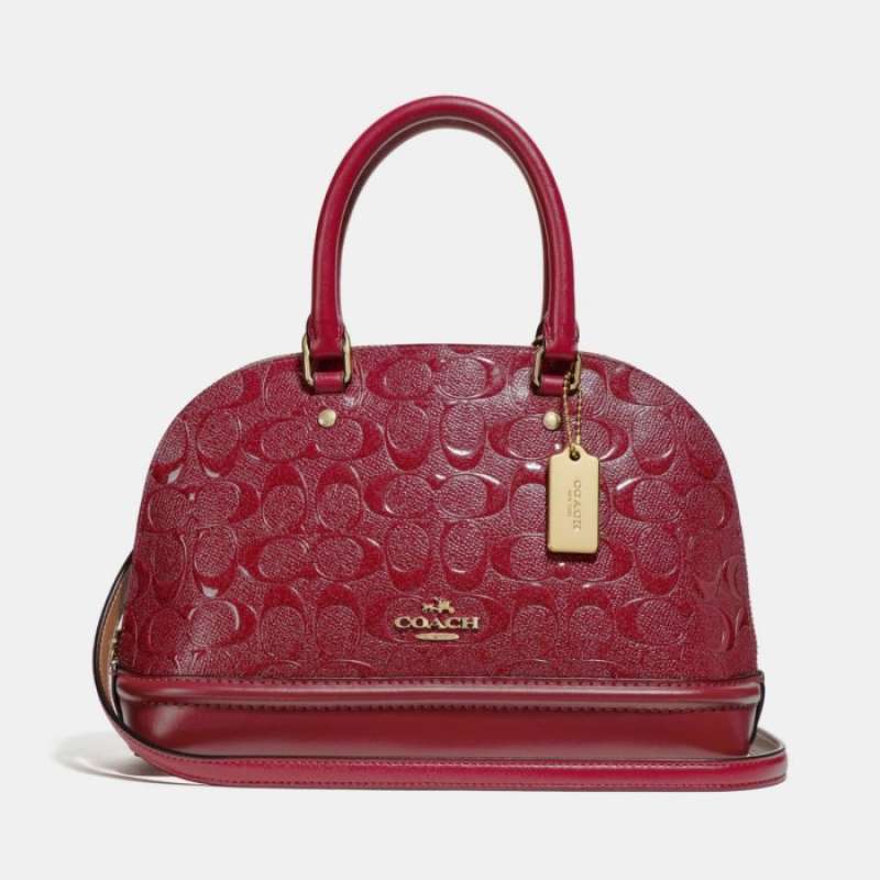 Jual Coach Bag Mini Sierra Satchel in Signature Leather Cherry / Light ...