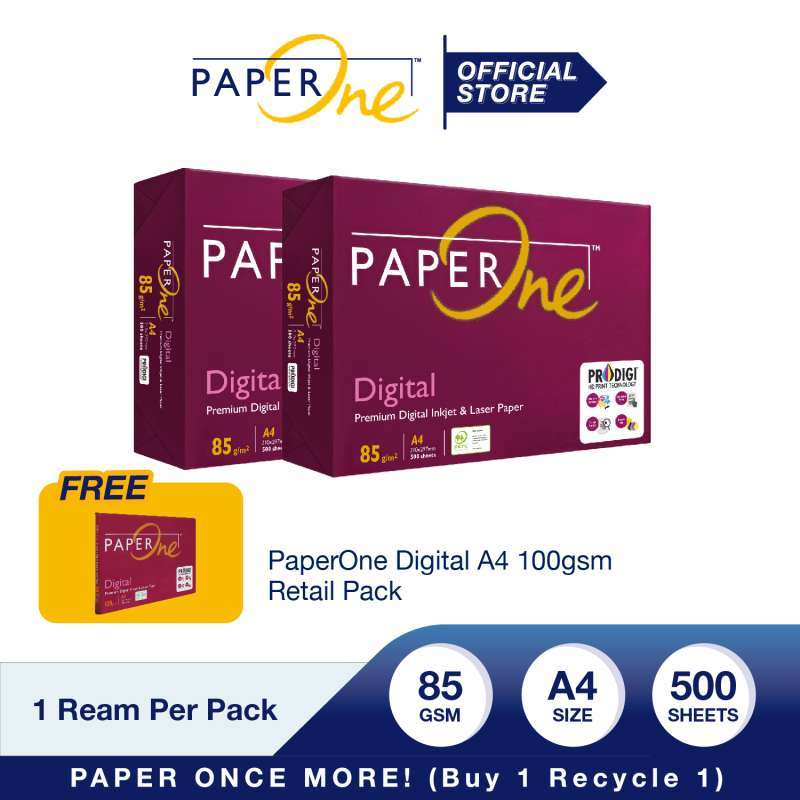 Jual 2 Ream PaperOne Kertas A4 85gr Digital Kertas HVS A4 Kertas ...