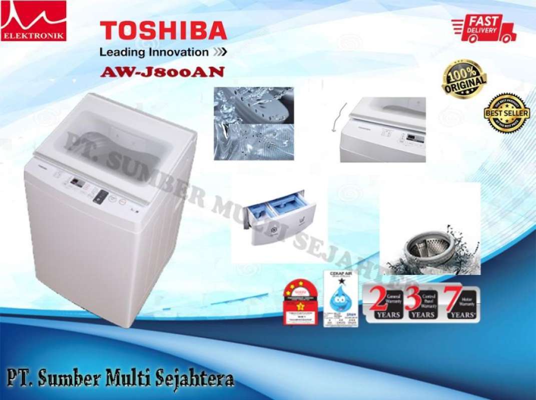 Jual Toshiba Mesin Cuci Top Loading 1 Tabung Kapasitas 7kg Aw J800ant06 Di Seller Sumber Multi