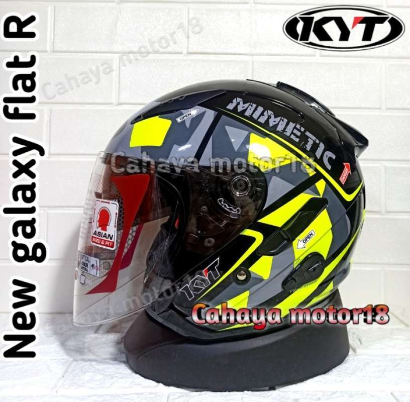 Jual Helm Kyt Galaxy Slide #4 Black Yellow/Helm Half Face Kyt di Seller ...