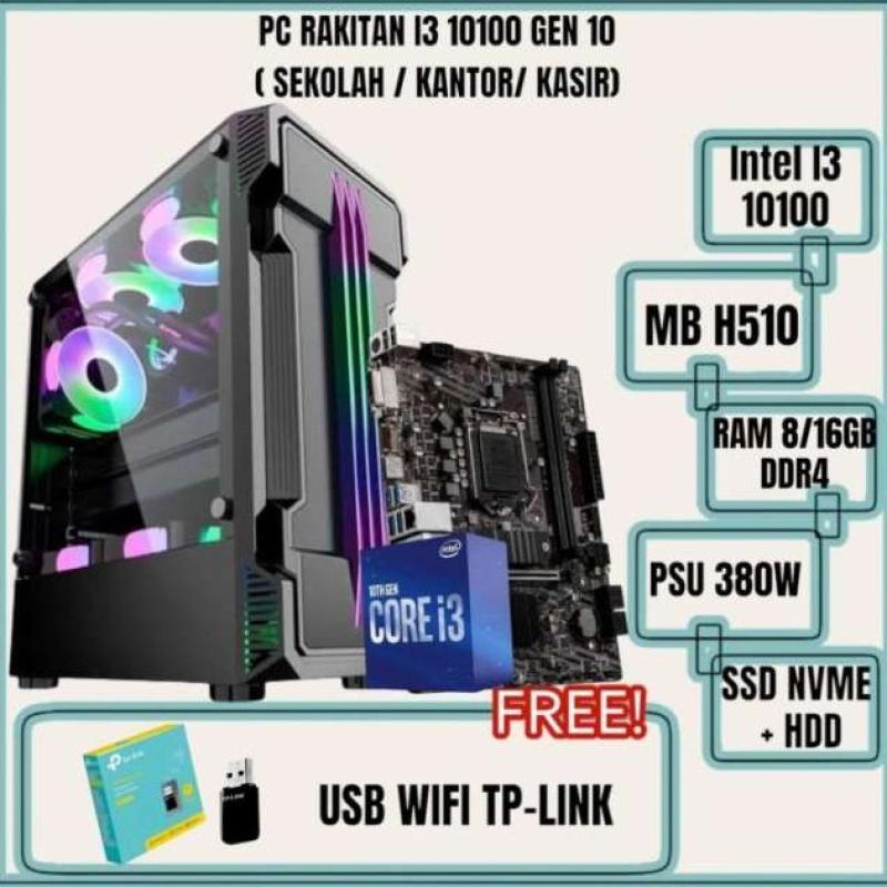 Jual Cpu/Pc Rakitan /Komputer Intel I3 10100 Gen 10 Ssd Nvme - RAM 32GB (2x16) NVME 128+HD 1TB ...