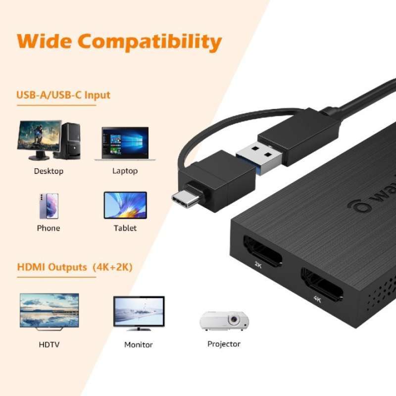 Promo Wavlink Wl-ug7602hc - Usb 3.0 To Hdmi Dual Display Adapter Diskon 51% Di Seller Tokuniku ...