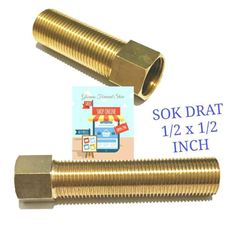Jual Sok Drat 1/2 Inch Brass Kuningan 5cm 7cm 10 Cm - 5 Cm Di Seller ...