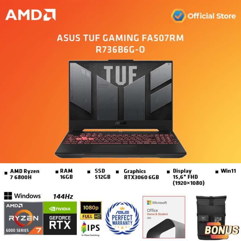 Jual Asus Tuf Fa507rm | Ryzen 7 6800h 16gb 512ssd Rtx3060 6gb 15.6fhd ...