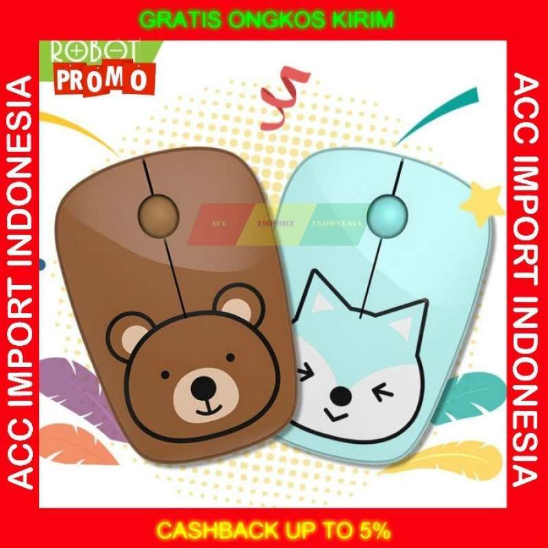 Promo Mouse Wireless Karakter Kartun Lucu Robot M220 Bluetooth We Bare ...
