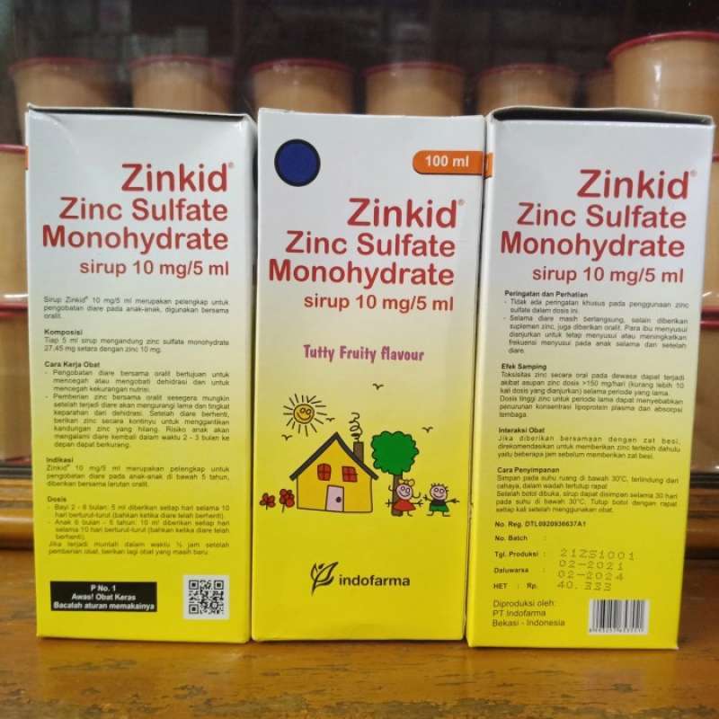 Jual ZINKID Syrup 100ml ZINC SULFATE MONOHYDRATE 10mg/5ml di Seller LatopiaStore - Wanajaya, Kab ...