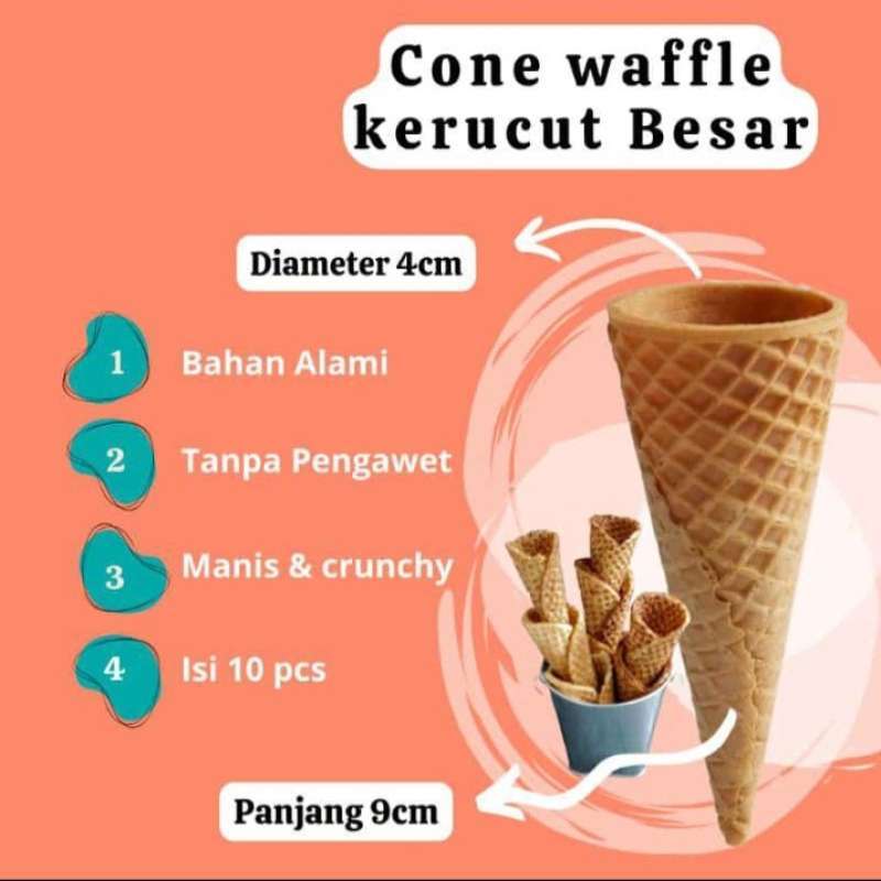 Jual Cone Ice cream Waffle Kerucut Isi 10 pcs di Seller Aice Viona ...