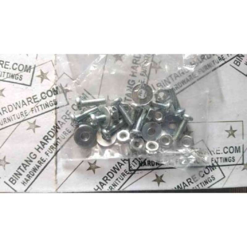 Jual Baut JP 3X25 mm Set Mur Putih dan Ring Per Bungkus Isi 10 Set Murah di Seller Bintang ...