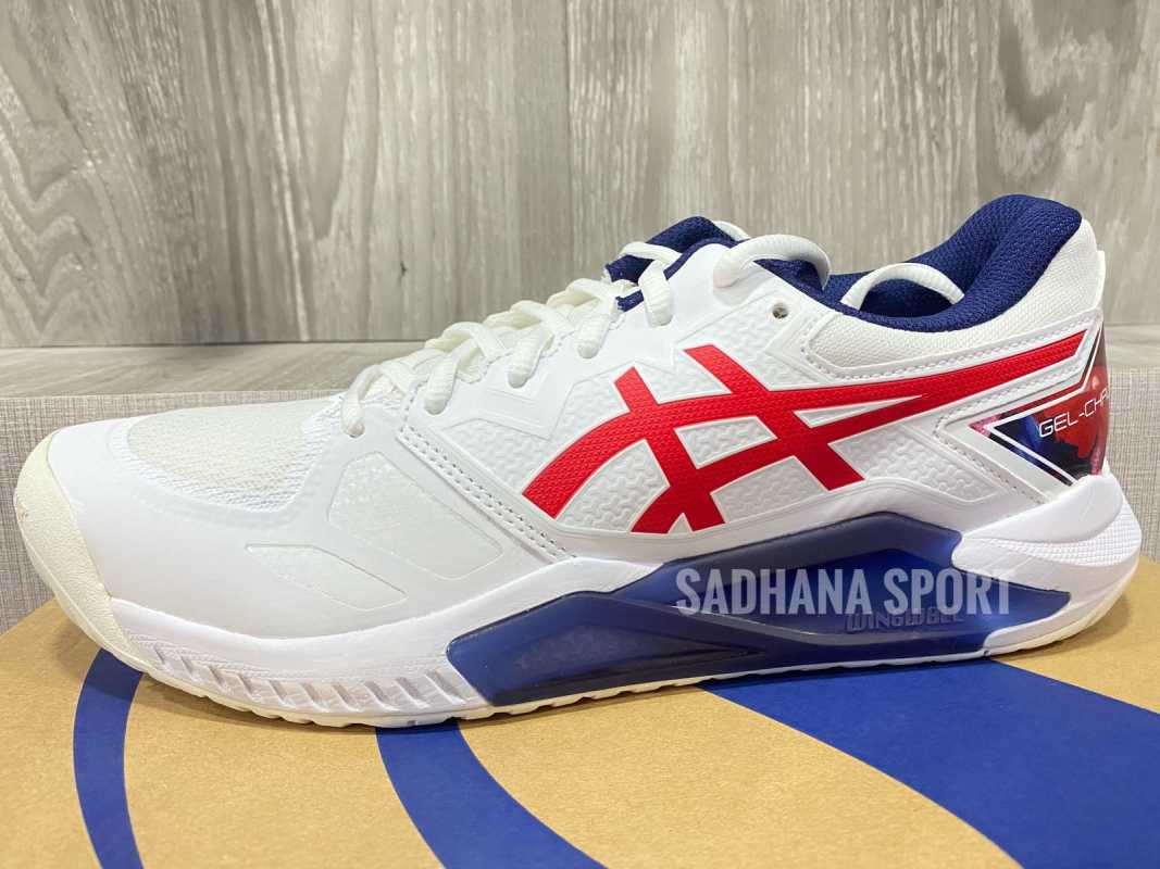 Promo Sepatu Tenis ASICS GEL-CHALLENGER 13 Men L.E White / Classic Red ...