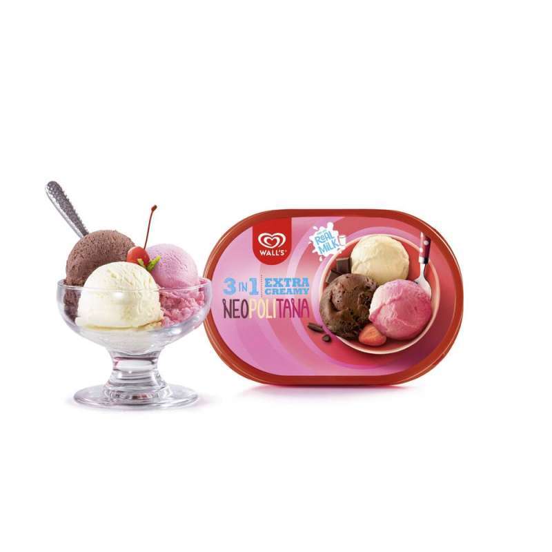 Jual WALL'S Extra Creamy Neopolitana 3in1 Ice Cream [350 mL] di Seller ...