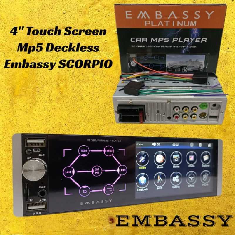 Jual Tape Mobil Single Din Embassy Mp5 Layar Sentuh Lcd 4 Inch Di ...