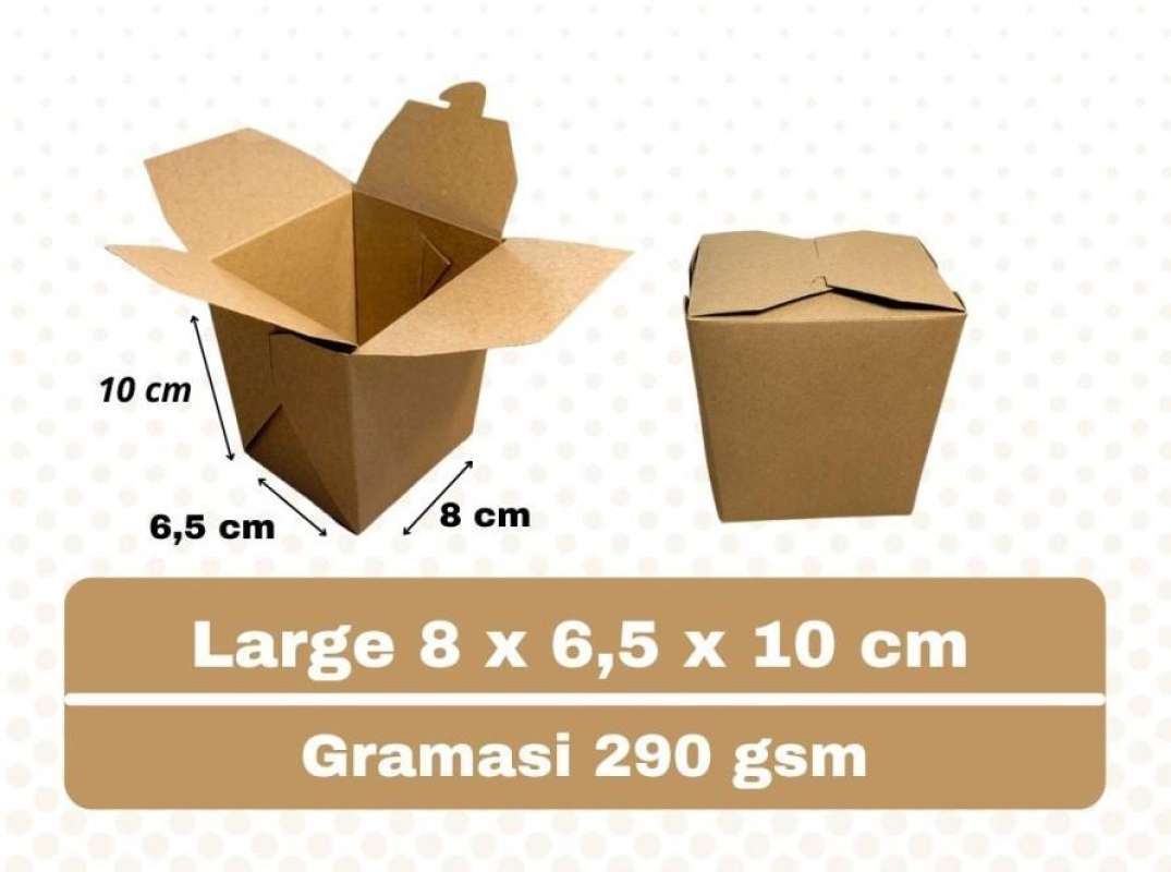 Jual Paper food pail / rice box 8X6,5X10 CM Large laminasi min 50 pcs ...