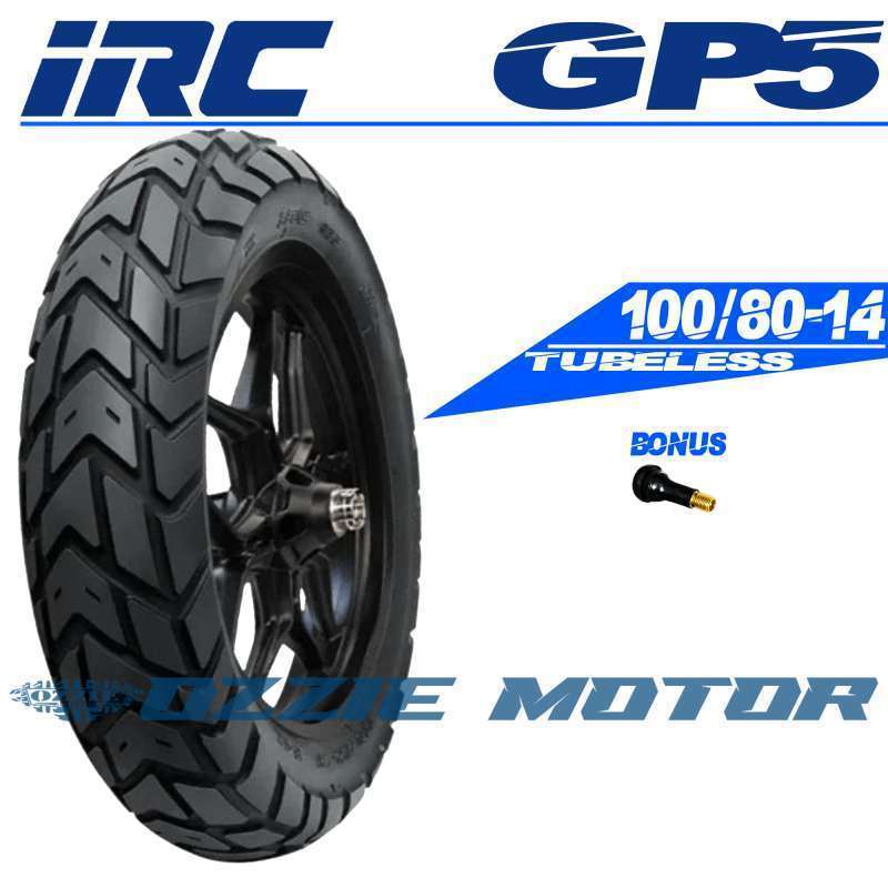 Jual IRC GP5 100/80-14 RING 14 BAN MOTOR MATIC TUBELESS DUAL PURPOSE ...