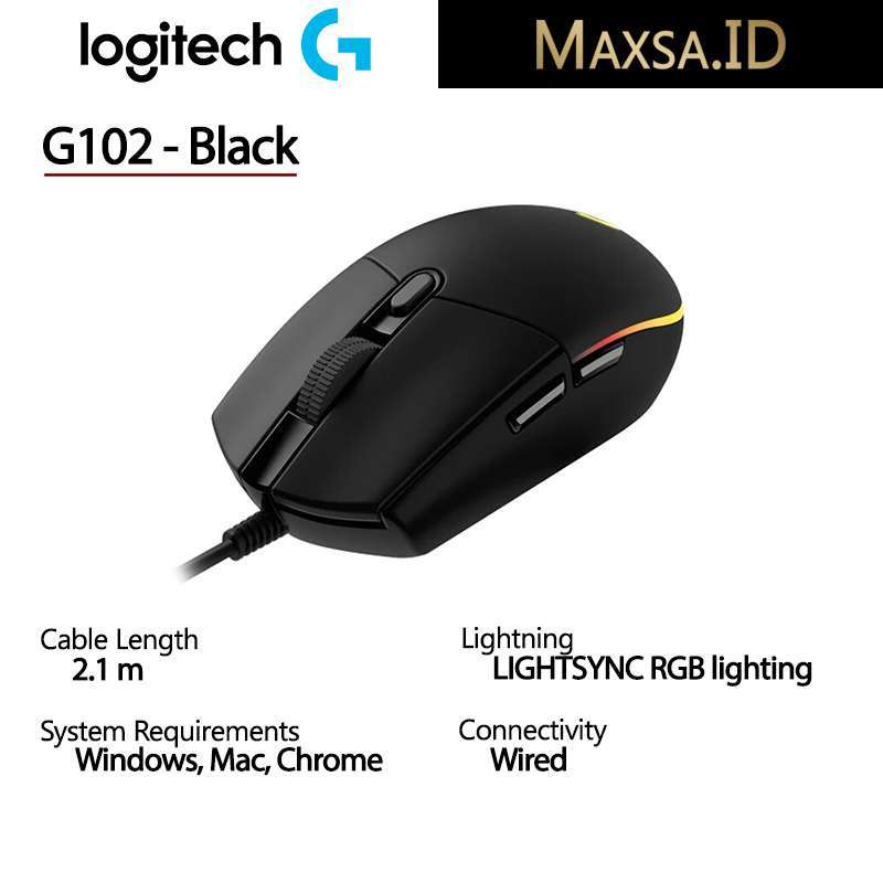 Jual Logitech G102 LIGHTSYNC Gaming Mouse - Black di Seller Maxsa.ID - Ancol, Kota Jakarta Utara ...