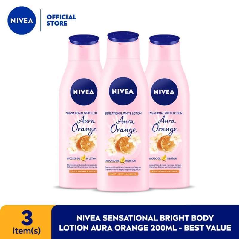 Jual NIVEA Sensational Bright Body Lotion Aura Orange 200ml - Best ...