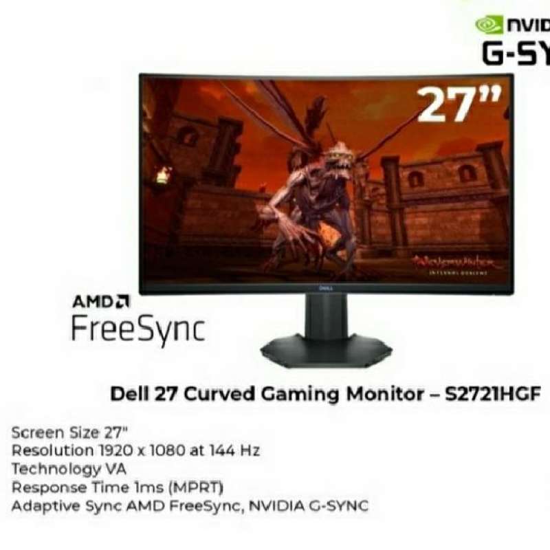Jual Dell LED Monitor Gaming S2721HGF Curved Garansi Resmi di Seller ...