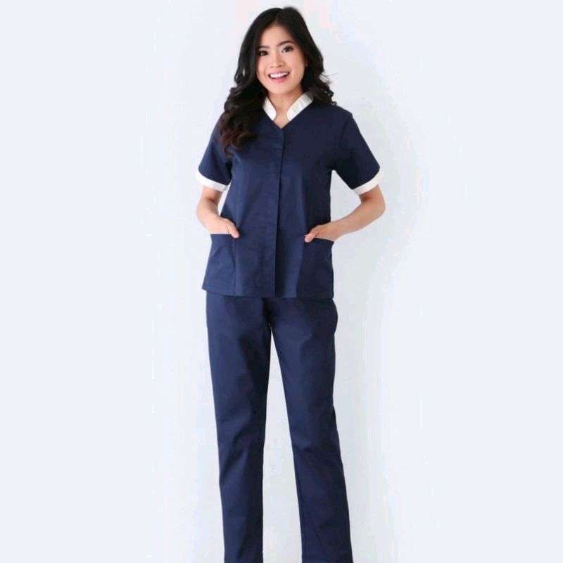 Jual Baju Suster Calia Navy / Baju Baby Sitter / Seragam Suster ...