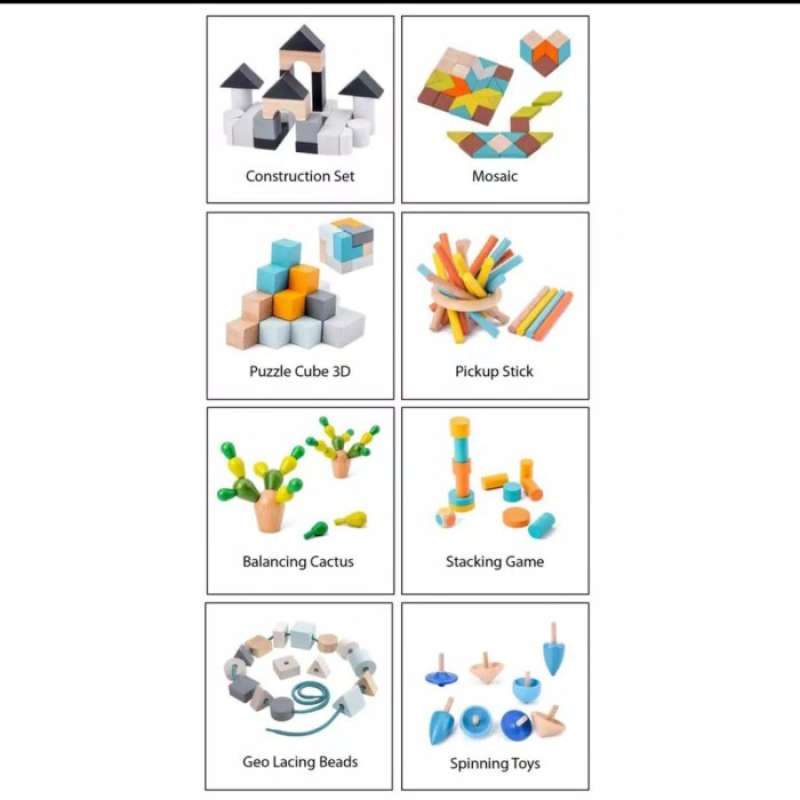 Promo Mainan Edukasi Anak Puzzle Bangunan Block Kayu Diskon 10% Di ...