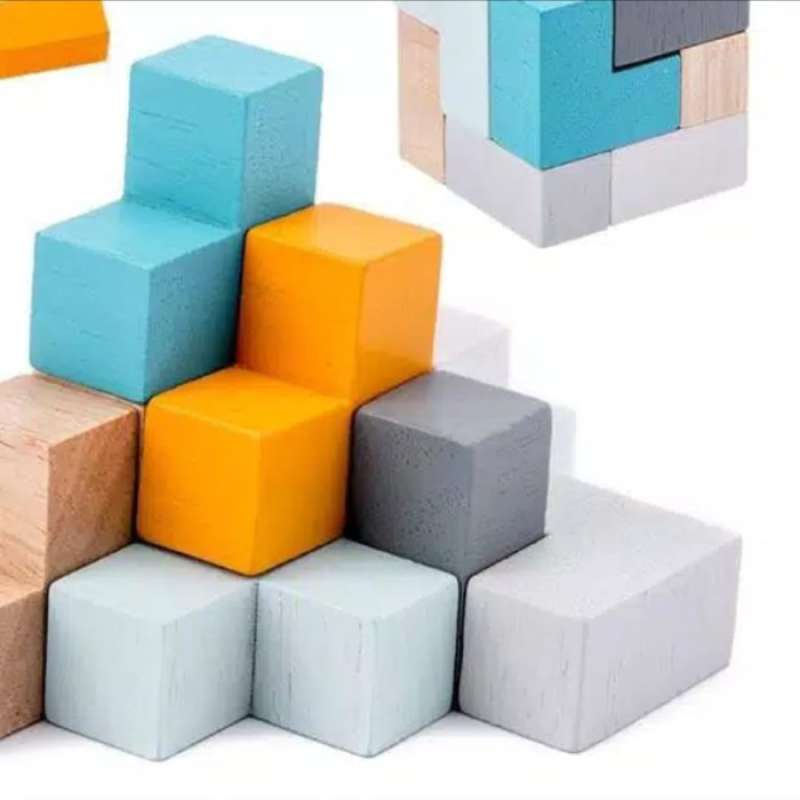 Promo Mainan Edukasi Anak Puzzle Bangunan Block Kayu Diskon 10% Di ...