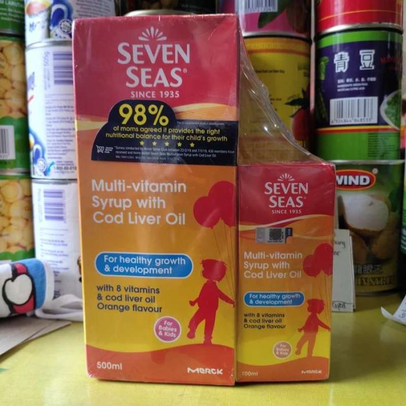 Jual SEVEN SEAS MULTI VITAMIN SYRUP WITH COD LIVER OIL MALAYSIA 500ML ...