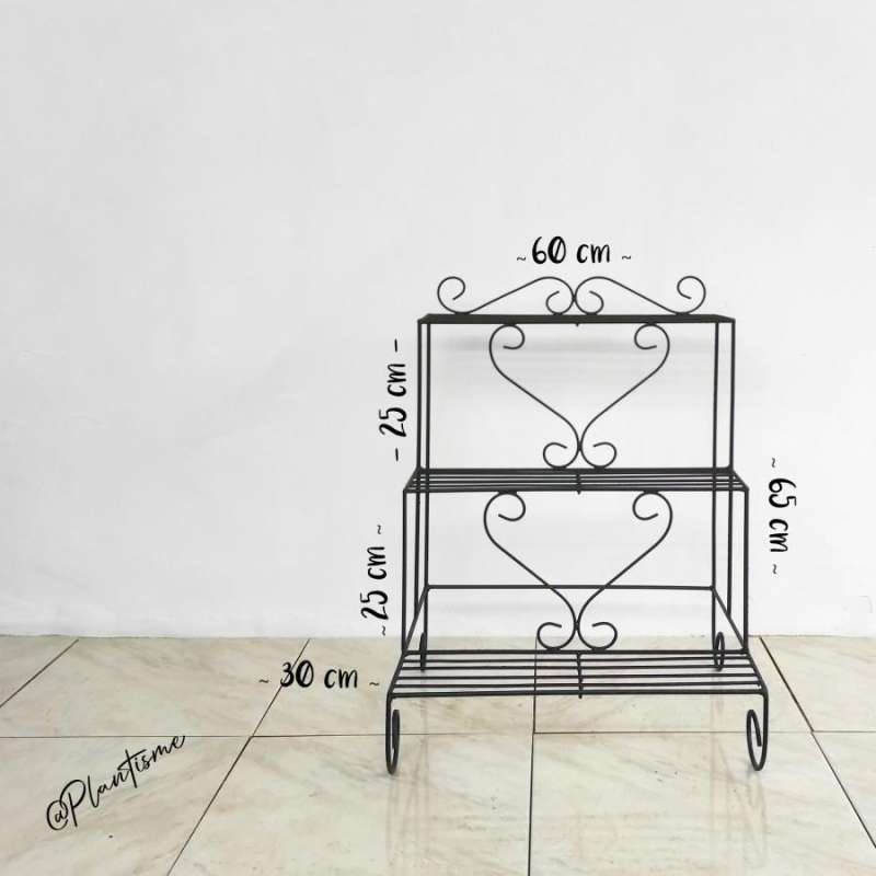 Jual 60cm Rak Besi Tanaman Susun 3 Tangga Mini Dekorasi Rumah Taman ...