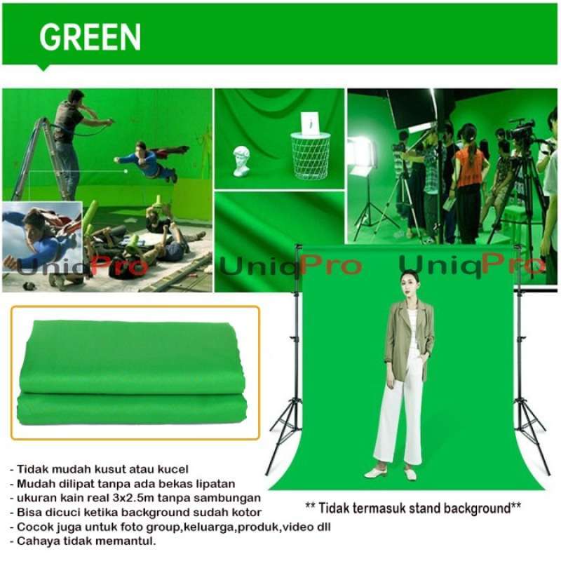 Promo Kain Background Backdrop Green Screen Hijau Studio Foto 3X4 M ...