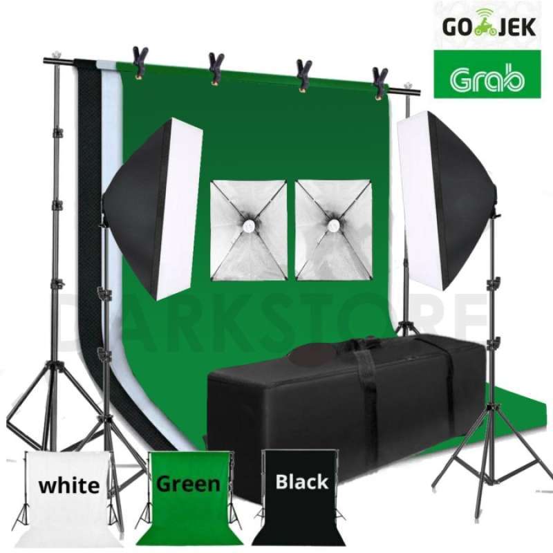 Promo Paket Lighting Lampu Mini Studio Foto Background + Lampu Diskon ...